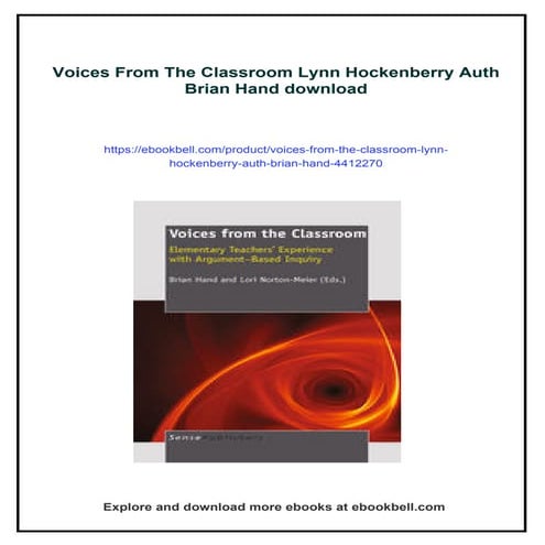 Voices From The Classroom Lynn Hockenberry Auth Brian Hand | PDF