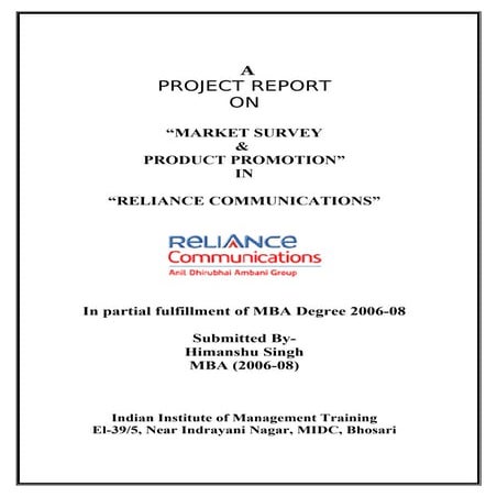 reliance-marketing-project | PDF