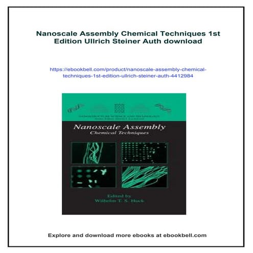 Nanoscale Assembly Chemical Techniques 1st Edition Ullrich Steiner Auth | PDF