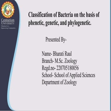 220705180056 bacterial classification.pptx | Biological Sciences | Science