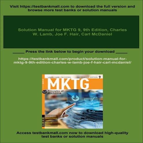 Solution Manual for MKTG 9, 9th Edition, Charles W. Lamb, Joe F. Hair ...