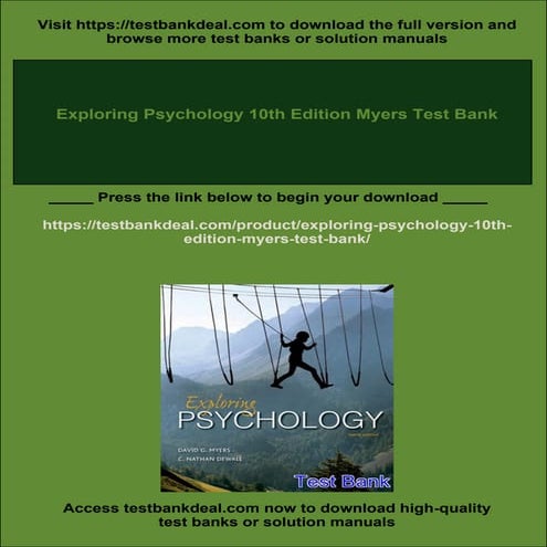 Exploring Psychology 10th Edition Myers Test Bank | PDF