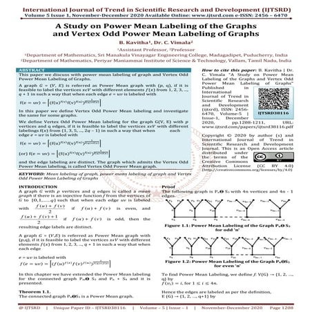 A Study on Power Mean Labeling of the Graphs and Vertex Odd Power Mean ...