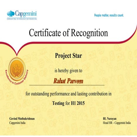 project star certificate | PPT
