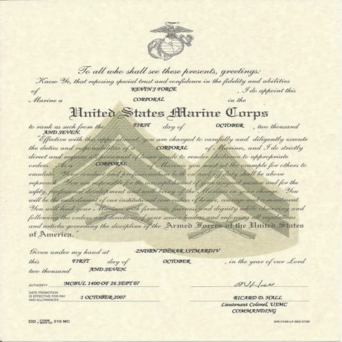 Corporal Promotion | PDF