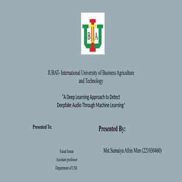 A Deep Learning Approach to Detect Deepfake Audio Through Machine ...