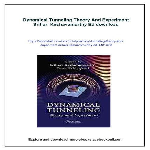 Dynamical Tunneling Theory And Experiment Srihari Keshavamurthy Ed | PDF