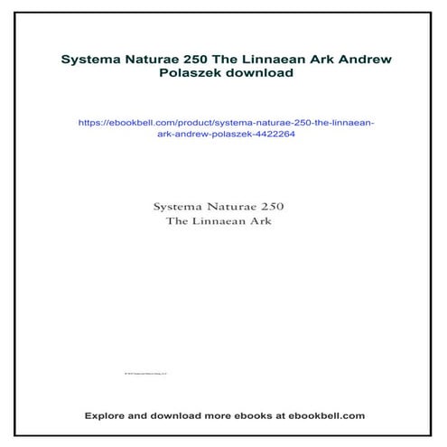Systema Naturae 250 The Linnaean Ark Andrew Polaszek | PDF