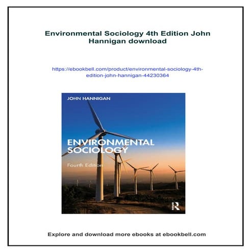 Environmental Sociology 4th Edition John Hannigan | PDF