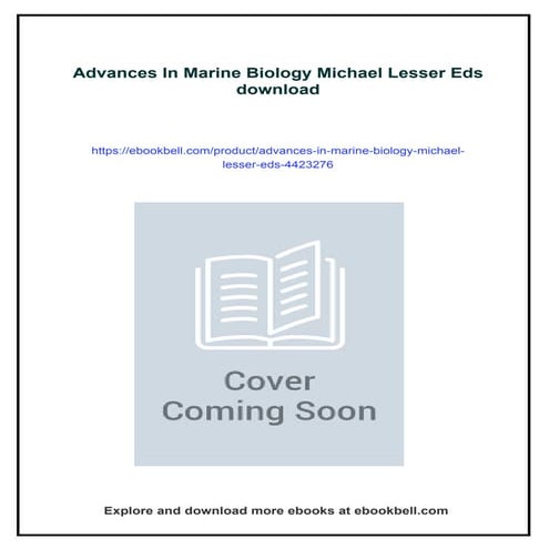 Advances In Marine Biology Michael Lesser Eds | PDF