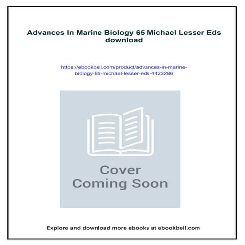 Advances In Marine Biology 65 Michael Lesser Eds | PDF
