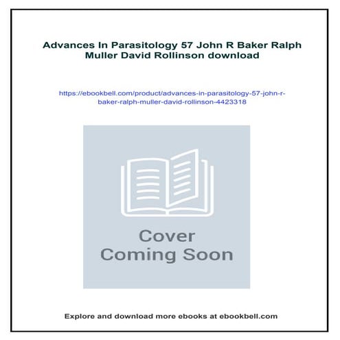 Advances In Parasitology 57 John R Baker Ralph Muller David Rollinson | PDF