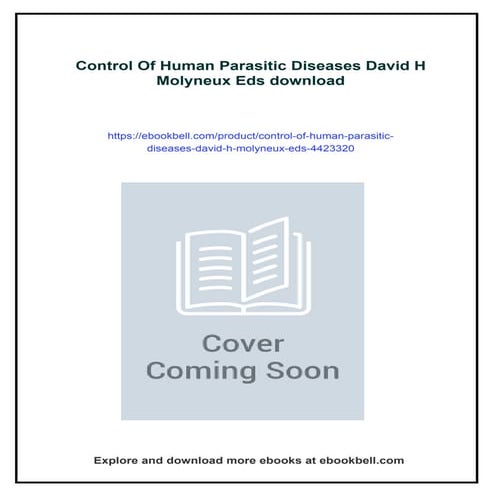 Control Of Human Parasitic Diseases David H Molyneux Eds | PDF
