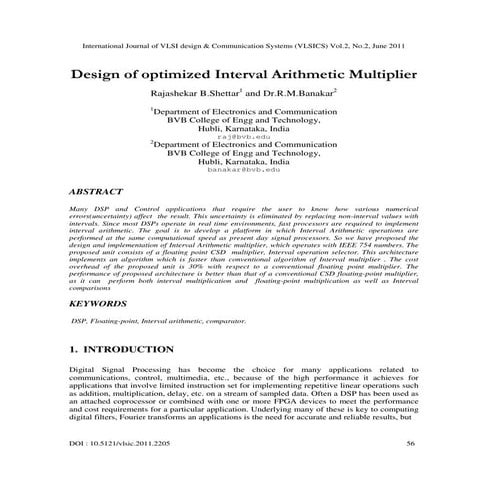Design Of Optimized Interval Arithmetic Multiplier Pdf