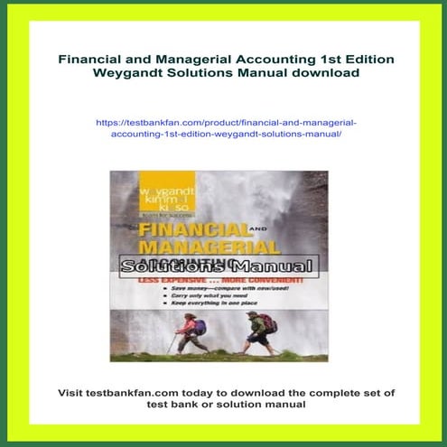 Financial and Managerial Accounting 1st Edition Weygandt Solutions ...