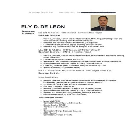 Ely De Leon's CV - Updated | DOCX