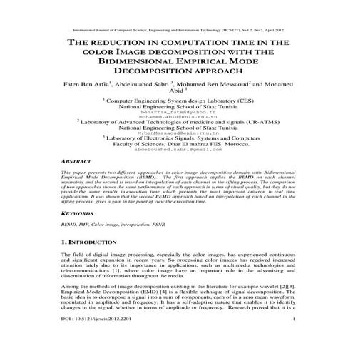 The Reduction In Computation Time In The Color Image Decomposition With 1638