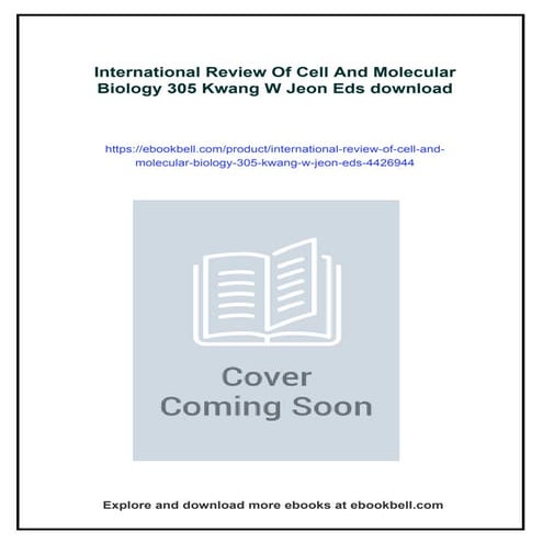 International Review Of Cell And Molecular Biology 305 Kwang W Jeon Eds ...