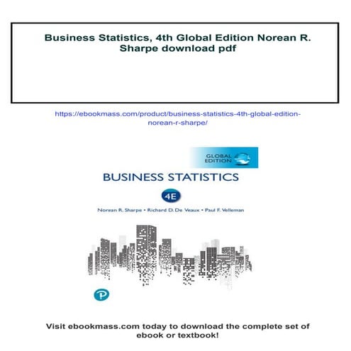 Business Statistics, 4th Global Edition Norean R. Sharpe | PDF