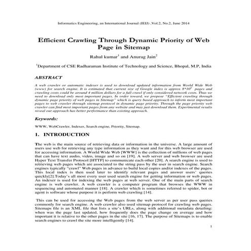 Efficient Crawling Through Dynamic Priority of Web Page in Sitemap | PDF