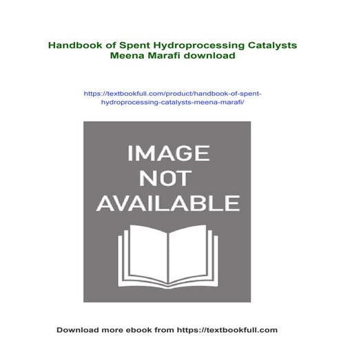 Handbook of Spent Hydroprocessing Catalysts Meena Marafi | PDF