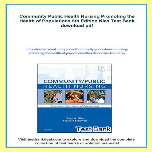 Community Public Health Nursing Promoting the Health of Populations 5th ...