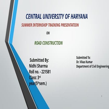 Road construction ppt | PPTX