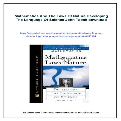 Mathematics And The Laws Of Nature Developing The Language Of Science ...