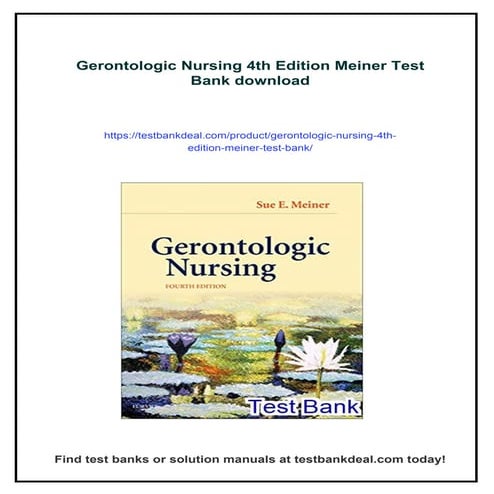 Gerontologic Nursing 4th Edition Meiner Test Bank | PDF
