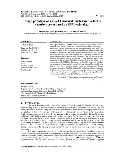 Smart Home Security and Intrusion Detection System | PDF | Smart Home | Home & Garden