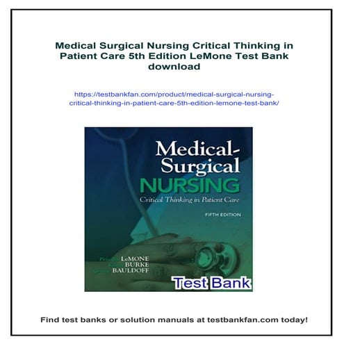 Medical Surgical Nursing Critical Thinking in Patient Care 5th Edition ...