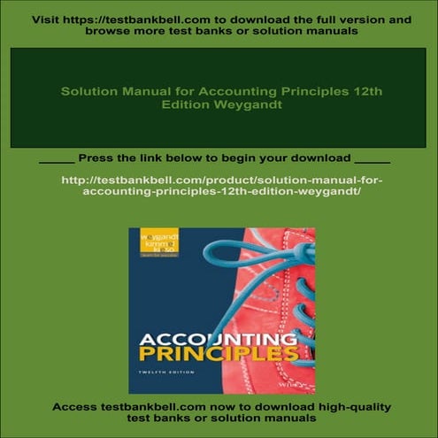Solution Manual for Accounting Principles 12th Edition Weygandt | PDF