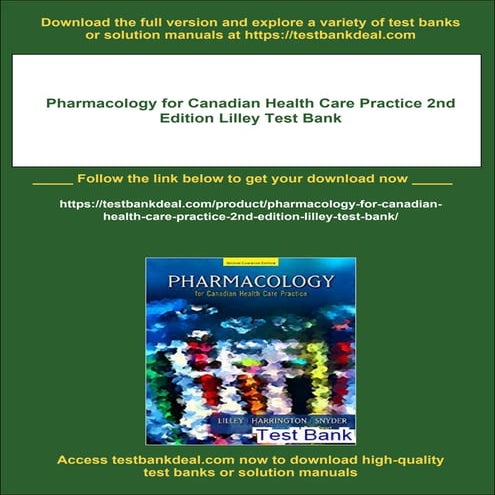 Pharmacology for Canadian Health Care Practice 2nd Edition Lilley Test ...