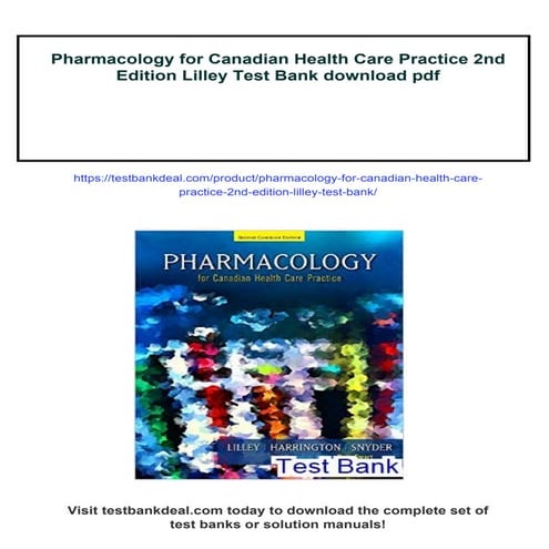 Pharmacology for Canadian Health Care Practice 2nd Edition Lilley Test ...