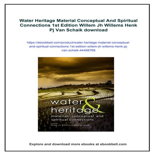Water Heritage Material Conceptual And Spiritual Connections 1st ...