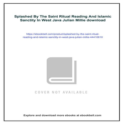 Splashed By The Saint Ritual Reading And Islamic Sanctity In West Java ...