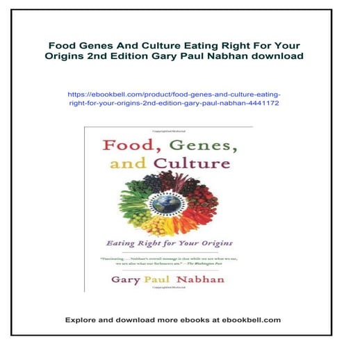 Food Genes And Culture Eating Right For Your Origins 2nd Edition Gary ...