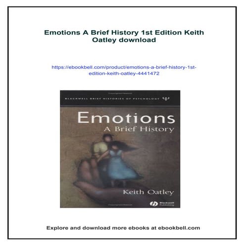 Emotions A Brief History 1st Edition Keith Oatley | PDF