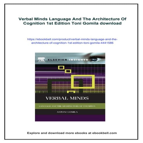 Verbal Minds Language And The Architecture Of Cognition 1st Edition Toni Gomila | PDF