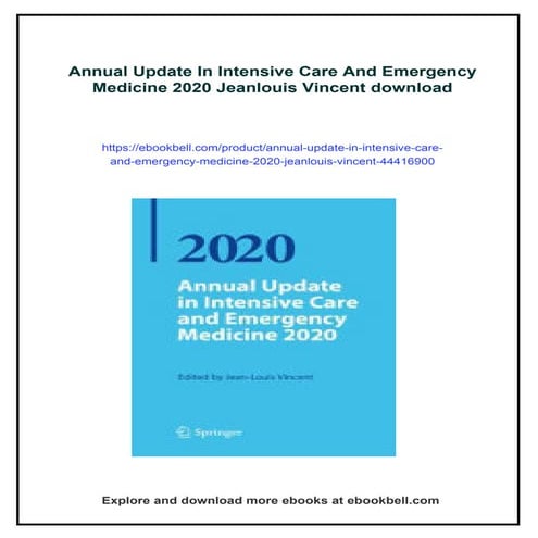 Annual Update In Intensive Care And Emergency Medicine 2020 Jeanlouis ...