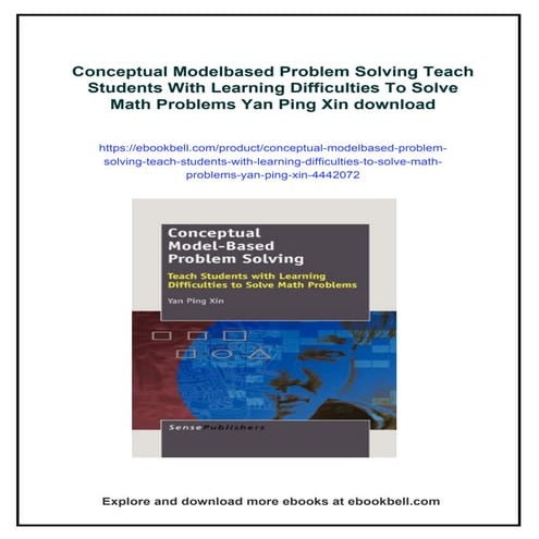 Conceptual Modelbased Problem Solving Teach Students With Learning Difficulties To Solve Math ...