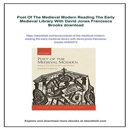 Poet Of The Medieval Modern Reading The Early Medieval Library With ...