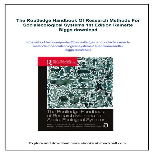 The Routledge Handbook Of Research Methods For Socialecological Systems ...