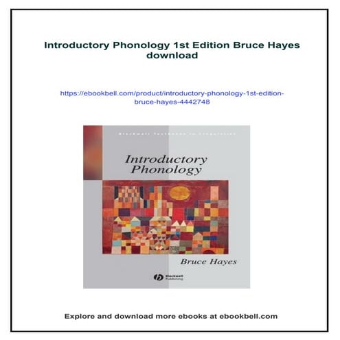 Introductory Phonology 1st Edition Bruce Hayes | PDF