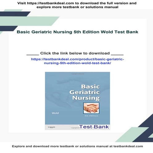 Basic Geriatric Nursing 5th Edition Wold Test Bank | PDF