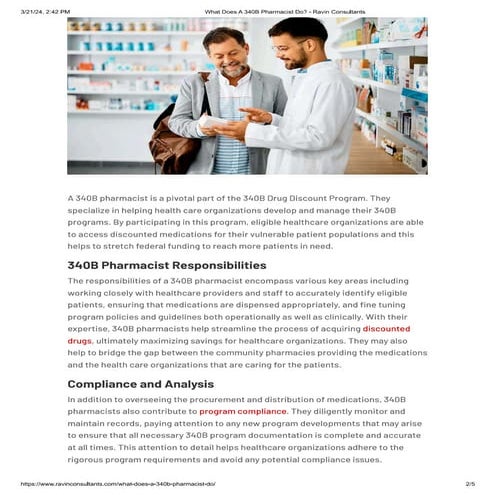 What does a 340B Pharmacist do?......... | PDF | Pharmaceutical ...