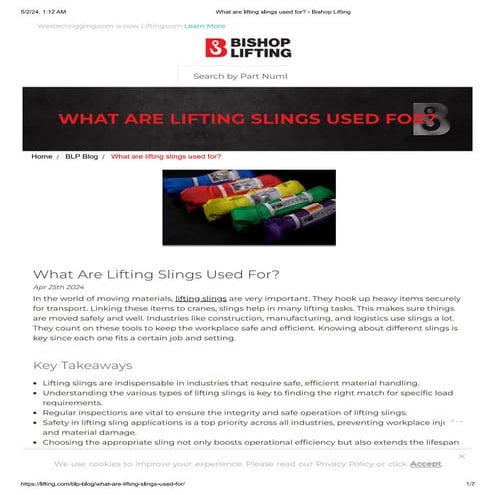 What are lifting slings used for? - Bishop Lifting | PDF