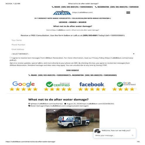 What not to do after water damage?...... | PDF | Water Services | Home Utilities