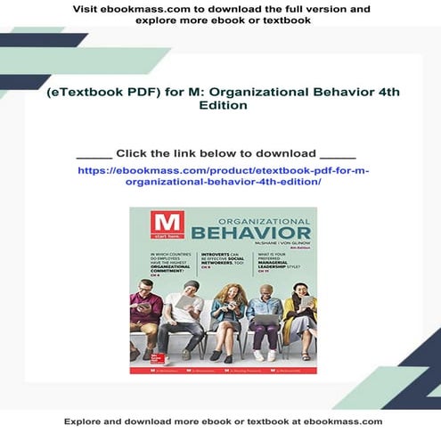 (eTextbook PDF) for M: Organizational Behavior 4th Edition | PDF