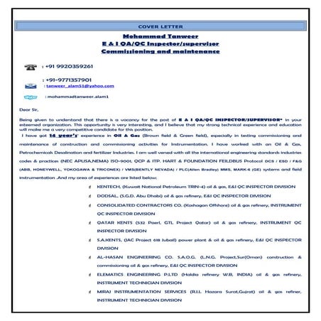 E&I QA QC SUPERVISOR....ORGINAL 2 | PDF